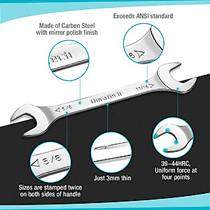 DURATECH Super-Thin Open End Wrench, SAE, 5/8inchx11/16inch