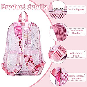 LOIDOU Clear Backpack Heavy Duty Transparent Bookbags See Through Bag for School College Work Travel Sports