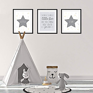 Andaz Press Unframed Baby Kids Room Nursery Wall Art, 8.5x11-inch, Twinkle Twinkle Little Star Do You Know How Loved You Are, Black and White Modern Scandinavian, 3-Pack, Baptism Christening Gift Idea