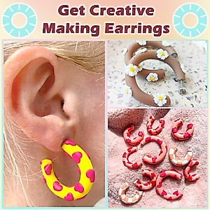 TAINSKY 4 Pcs Polymer Clay Hoop Guide, Polymer Clay Cutters for Polymer Clay Jewelry Making, Plastic Hoop Earring Maker Guide for Polymer Clay Earrings