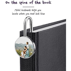 Custom Metal Bookmarks Personalized Book Marker Add Your Photo Logo Name Text Stainless Bookmark Gift for Students Book Reading Lover Commemorate (1.2")