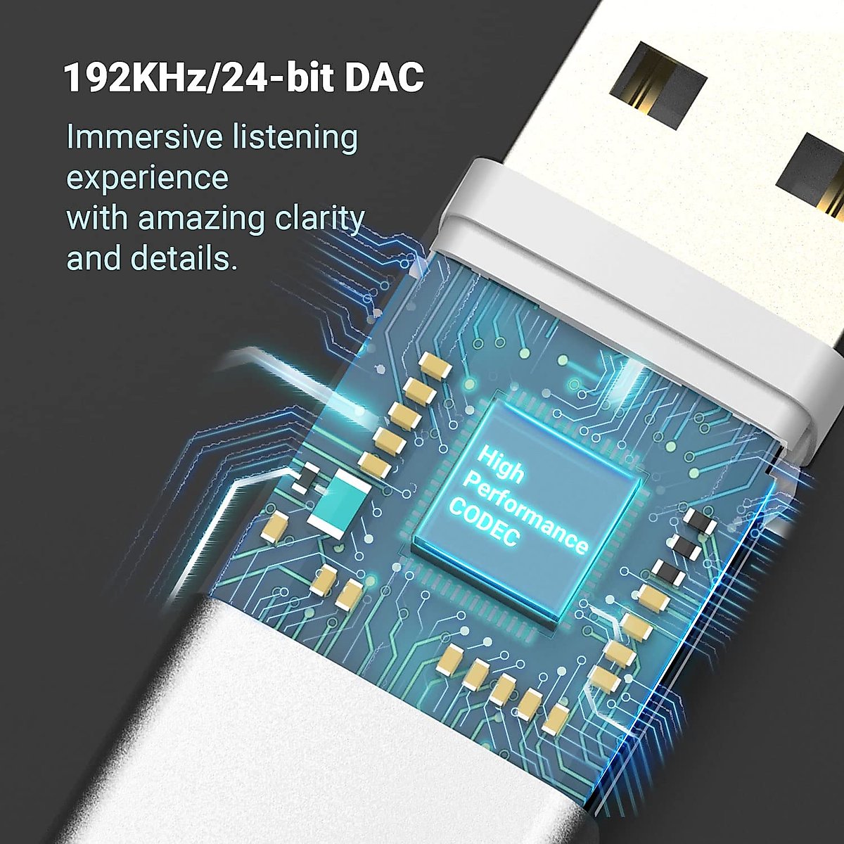 Cubilux USB to 3.5mm Audio Adapter with 192KHz/24bit DAC, USB A to 1/8” TRRS Stereo Combo Headphone Jack Dongle Compatible with Mac Pro/Mini, PS5 PS4, Windows Linux Laptop PC Computer Raspberry Pi