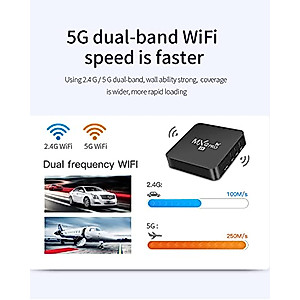 MXQ Pro 5G Android 10.1 TV Box, 4K MXQ Pro 5G WiFi Quad Core 3D Media Player 2+16GB Home Media Player