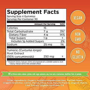 MaryRuth Organics Turmeric Gummies | Organic Turmeric Curcumin Extract | Chewable Turmeric Supplement | Vegan, Non-GMO, Gluten Free | Peach, Mango & Lemon Flavor | 250 mg per Serving | 120 Count