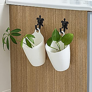 Wall Storage Hooks – Ttortoise Decorative Wall Mounted Coat Hooks for Hanging Coats, Scarves, Bags, Purses, Backpacks, Towels Indoor and Outdoor Hooks (Black 5 Pack)