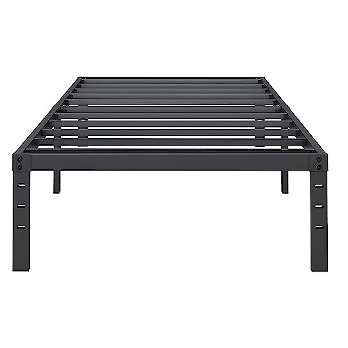 Mavesmog Twin Size Bed Frame,18 inch High Metal Platform，3500lbs Heavy Duty Base Bed,No Box Spring Needed,Sturdy Steel Slat Support Foundation,Non slip,Noise Free,Under Bed Storage,Easy Assembly,Black