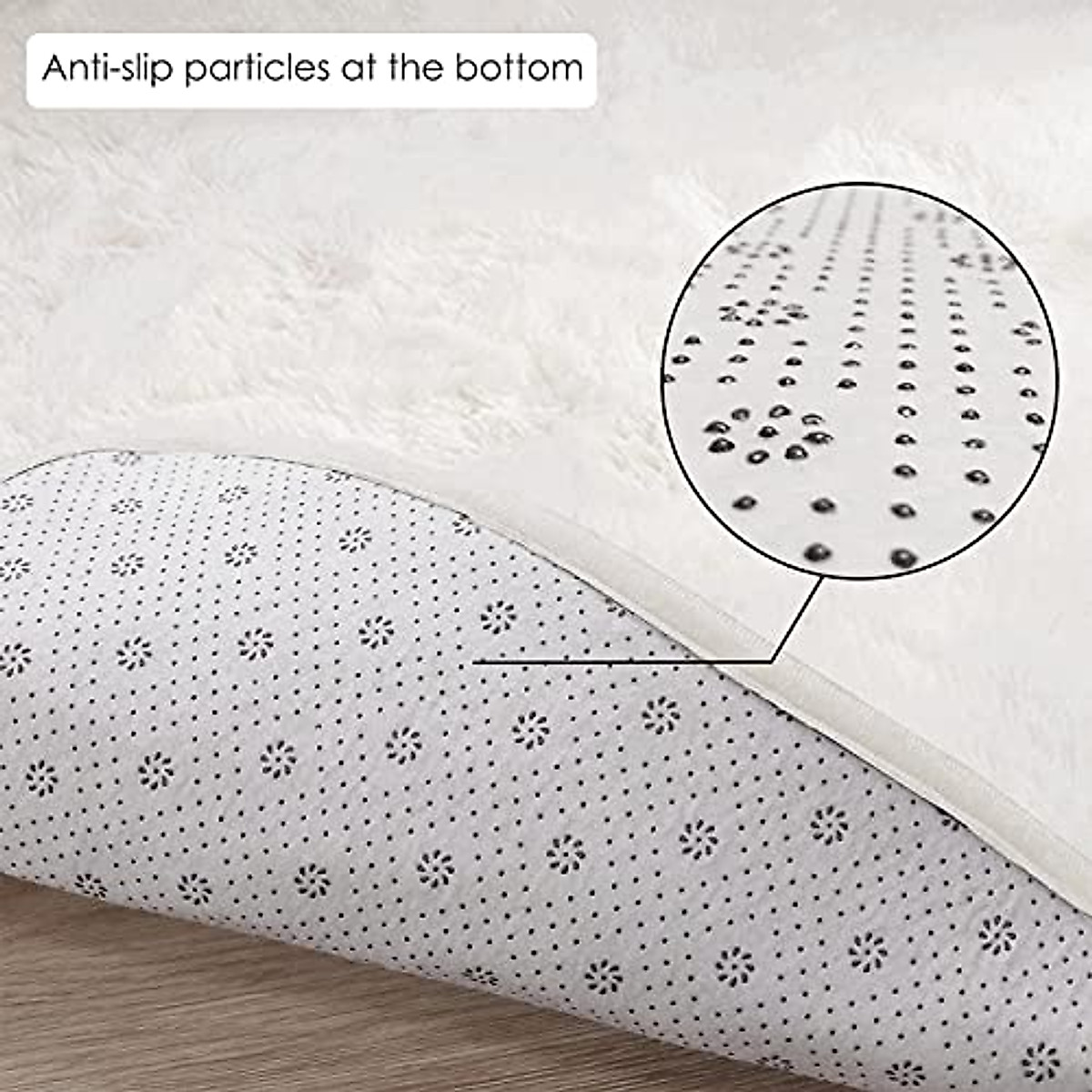 GumoHK 4x4 Soft White Round Rug for Bedroom Modern Fluffy Circle Carpet for Kids Girls Baby Room Shag Rug Indoor Shaggy Plush Circular Nursery Rugs Cute Cozy Area Rugs for Living Room