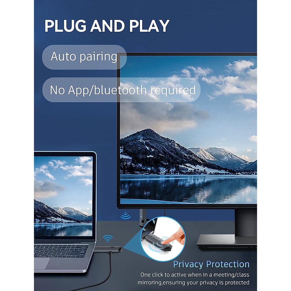 Wireless HDMI Transmitter and Receiver, Carego Wireless HDMI Extender Kit, Plug & Play, Support 2.4/5GHz for Streaming Video Audio File from Laptop/PC/TV Box to Monitor/Projector/HDTV