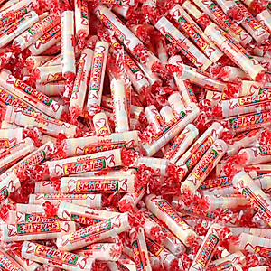 Smarties Candy - 3.2 Pounds - Parade Throws Candy Rolls - Individually Wrapped Smartee - Original Flavor - Red Bulk Candy - Goodie Bag Filler Candies - Pinata Candy