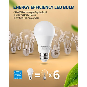 DEWENWILS 4-Pack Dimmable LED A19 Light Bulb, 800 Super Bright, 2700K Soft Warm Light Bulb, 10W (60 Watt Equivalent) LED Bulb, E26 Medium Screw Base, UL Listed