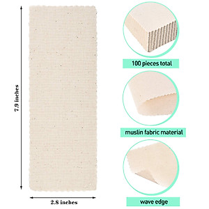 Maitys Hair Removal Strips, 100 Pieces Body and Facial Muslin Epilating Strips, Large Waxing Strips 2.8 x 7.9 Inches, for Women and Men