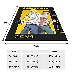 Banana Fish Blanket Flannel Fleece Lightweight Throw Blankets All Seasons Bed Couch Office Outdoors 50"X40"