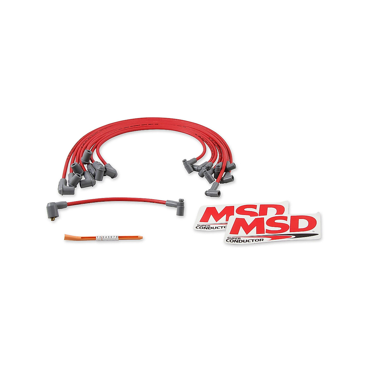 MSD 35599 Super Conductor 8.5mm Spark Plug Wire Set, Small Block Chevy for use with HEI Cap