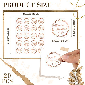 500 Pcs You're Invited Seals Stickers for Wedding Invitations Wedding Stickers for Envelopes Rose Gold Envelope Seals Envelope Stickers DIY Handmade Wedding Labels, 1.3 Inches