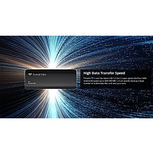 Timetec 2TB Portable External SSD USB3.2 Gen2 Type C Up to 550MB/s Ultra-Light Aluminum Mini External Solid State Drive with USB C to A Cable/USB A to C Adapter for Desktops/Laptop/Mac/Mobile - Black