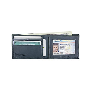 Timberland Men's Blix Slimfold Leather Wallet, Navy, One Size