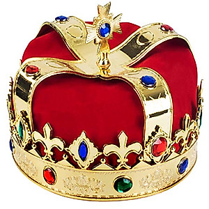 Funny Party Hats Royal Jeweled King's Crown - Costume Accessory