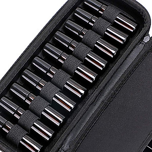 Hipiwe EVA Essential Oils Carrying Case Organizer for 20 Bottles 5ml 10ml Standard and Rollers Bottles Portable Hard Shell Essential Oils Travel Bag Holder for Essential Oils Bottle Storage (Black)