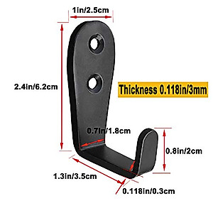 NBGRLVS 8 Pcs Black Coat Hooks for Wall, Heavy Duty Hooks for Hanging Coats No Rust Hooks Wall Mounted with Screws and Anchor for Key, Towel, Bags, Cup, Hat Indoor and Outdoor (L Shape)