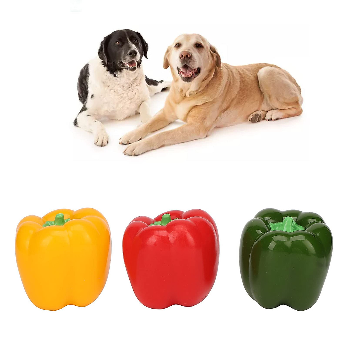 Dog Squeaky Chew Toys,Cute Pepper Shape Teeth Grinding,Cuddly Soft Toy for Dogs,Interactive Boredom Relief Bite Resistant Squeaky Squeeze Dog Toy for Medium Dogs