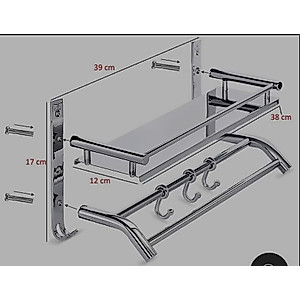 Well Set Shelves Wall Mounted, 17 Inch Rustic Metal Wall Shelves for Storage, Bedroom Living Room Bathroom Kitchen Office and More Weathered shelves for wall decor