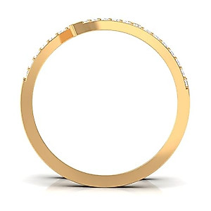 Rosec Jewels Certified Diamond Wrap Ring for Women, Hi Color Si Clarity, Natural Diamond Cocktail Ring - Ready To Gift, 14K Yellow Gold, Size:US 8.50
