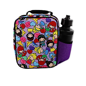 Disney Princess Emoji Girl's Soft Insulated School Lunch Box (One Size, Purple)