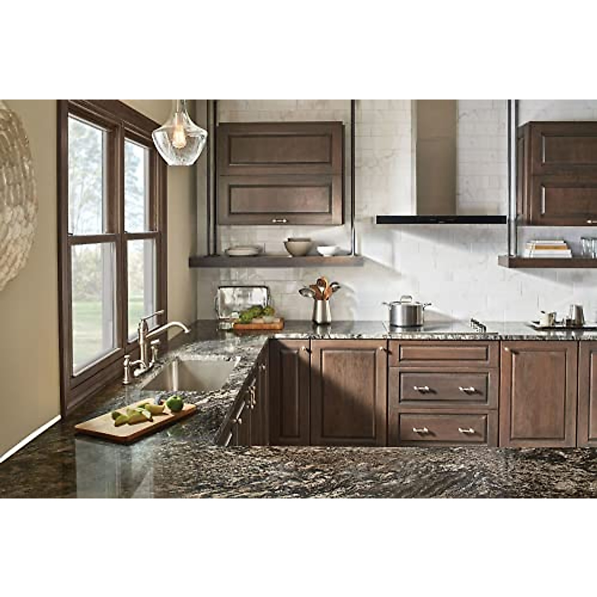 Moen 7245SRS Belfield One Handle High Arc Kitchen Faucet, Spot Resist Stainless, Side Spray, Ergonomic Head Angle, Flexible Installation, Optional Deckplate Included