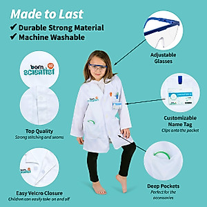 Born Toys Science Kits for Kids w/Kids Lab Coat for Ages 5-8, Includes Science Experiments for Kids, Science Toys, Kids Science Goggles, Kids Science Kits, Dress Up & Pretend Play or Kids Costume