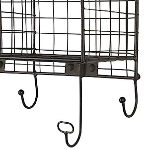 Linon AHWE12381 Lanette 4-Cubby Wall Shelf, 13" x 30" x 6.5", Black