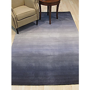 EORC HL6GY Handmade Wool Horizon Rug, Blue 5 x 8 Feet HL6GY5X8
