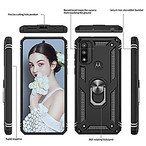 LeYi for Moto G-Play-2023-Case: Moto G Pure Case/G Power 2022 Case with 2 Pcs Screen Protector, Military-Grade Phone Case with Magnetic Stand for Motorola G Pure/G Play 2023/G Power 2022, Black