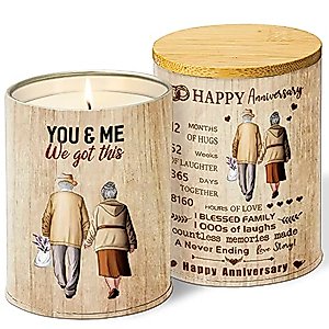 Wedding Anniversary Candels Gifts for Him Her Wife Husband Men, Romantic Anniversary Marriage Gift for Couple Mom Dad Parents, Happy Anniversary for Girlfriend Boyfriend Lavender Candels Gifts