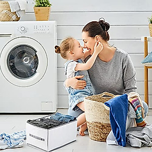 Ujk-TyLun 3Pcs Upgraded Wardrobe Clothes Organizer, PP Board Large Jeans Organizer Box, Washable Foldable Thickened Drawer Organizer Compartment Storage for Tshirt, Pants (White)