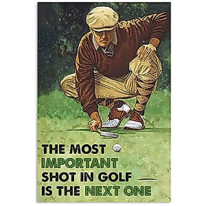 Metal Tin Retro Sign - Golf The Most Important Shot in Golf Tin Sign Poster Vintage Metal Signs for Bar Music Club Man Cave Room Wall Decor 12 x 8 inches