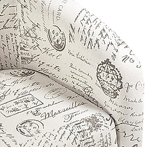 Yaheetech Living Room Club Chair with Ottoman Set, Modern Accent Arm Chair with Foot Rest, Upholstered Accent Chair for Living Room Bedroom, Letter Print