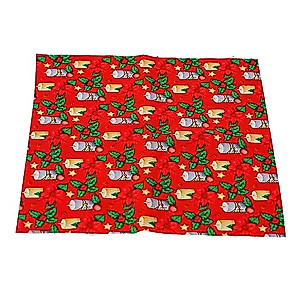 10 Pieces Christmas Fabric Bundles Sewing Quilting Craft Multi Color Cotton Squares Patchwork Christmas Bells Tree Element Printing Fabric for DIY Dress Apron Party Supplies