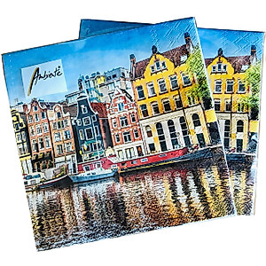 20-ct 13x13 Blue Paper Napkins European Decorative Paper Napkins Decoupage Paper Napkins Printed Blue Dinner Napkins Paper Fall Napkins Blue Luncheon Napkins Blue Cocktail Napkins Father’s Day Napkins