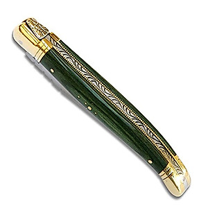 Laguiole knife with Stamina Wood handle and brass bolsters - Direct from France