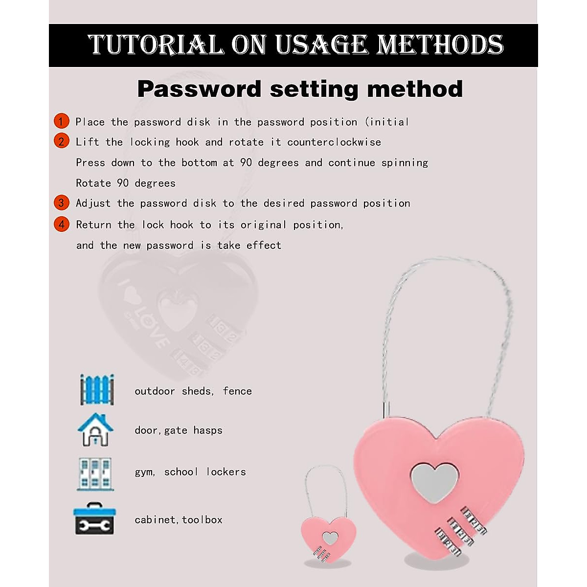 WANLIAN 2 Combination Locks, 3 Digit Combination Padlock with 4.13in (10.5cm) Steel Wire Rope Outdoor Waterproof Padlock for Backpack Luggage Door, Sports Lock