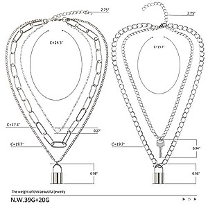 BVROSKI Lock Key Pendants Chains Necklace Set for Eboy Egirl Men Male Emo Goth Women Teen Girls Boys Jewelry Pack for Pants Punk Play (Heart Lock +Lock Key （5 layer）)