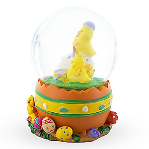 Easter Egg Delight: Mini Water Snow Globe with Chicks Decorating