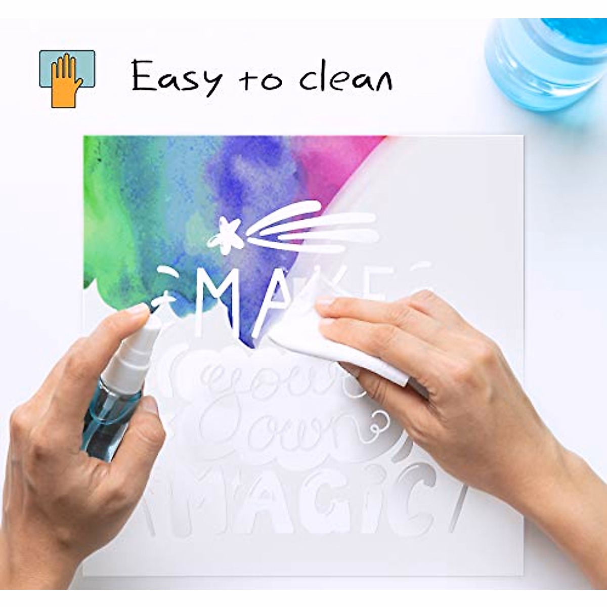 ilauke 10 Pieces 7.5mil Mylar Stencil Sheets, Reusable Blank Stencil Vinyl, Clear Mylar Template for Cricut Cutting Machine, Make Your Own Stencils Sheets, 12 x 12 inch