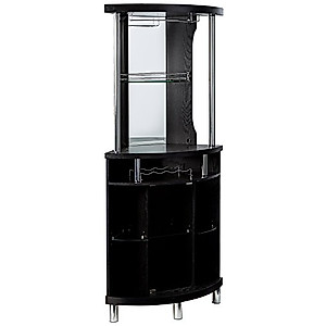 Home Source Corner Bar Unit, Black