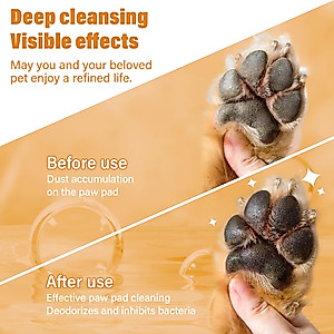 GJYC PET Paw Cleaner for Dogs and Cats,Magic Foam - Clean Paws No-Rinse Foaming Cleanser-Dry Shampoo, Foot Cleaner Brush - with Rose Extract, Odor Control Wash - Good for Puppy