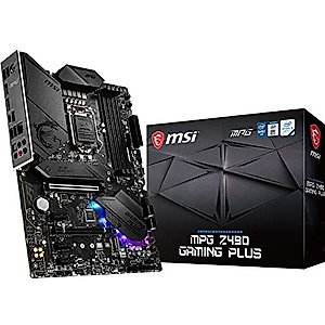 MSI MPG Z490 Gaming Plus Gaming Motherboard (ATX, 10th Gen Intel Core, LGA 1200 Socket, DDR4, CF, Dual M.2 Slots, USB 3.2 Gen 2, 2.5G LAN, DP/HDMI, Mystic Light RGB)