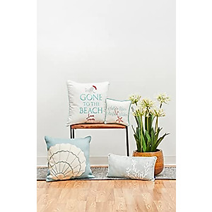 C&F Home Gone to The Beach Love Santa Pillow Winter Xmas Christmas Decor Decoration Embroidered Throw Pillow for Couch Chair Living Room Bedroom 18 x 18 White