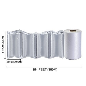VIECAM Air Pillow Bubble Cushion Film Roll for Protection Packaging | 984ft x 4" x 8" (300m x 10cm x 20cm) | 4 PACK