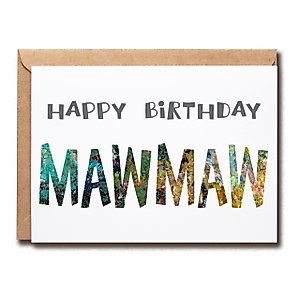 Happy Birthday Mawmaw - Mawmaw Birthday Card - Mawmaw Card - Card For Mawmaw Modern - Mawmaw Birthday Card - Card For Mawmaw