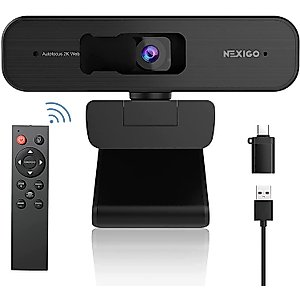 Zoom Certified, NexiGo N940P 2K Zoomable Webcam with Remote and Software Controls | Sony Starvis Sensor | 1080P@ 60FPS | 3X Zoom in | Dual Stereo Microphone, for Zoom/Skype/Teams/Webex (Black)